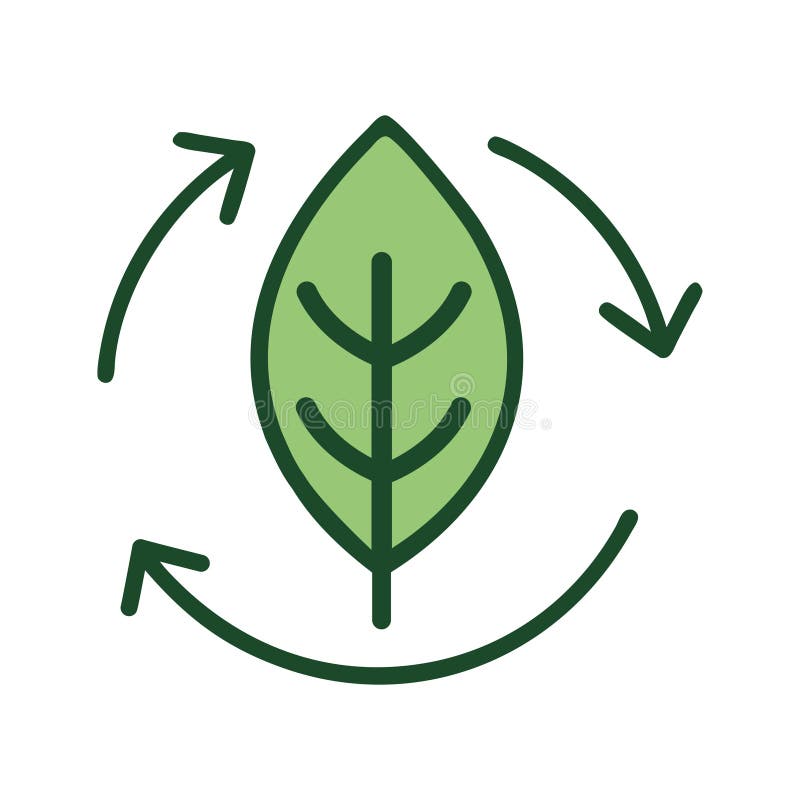 Leaf recycling icon stock illustration. Illustration of sustinable ...