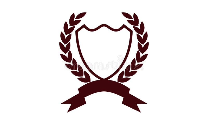 Leaf Ribbon Shield Template Blank Stock Vector - Illustration of floral ...