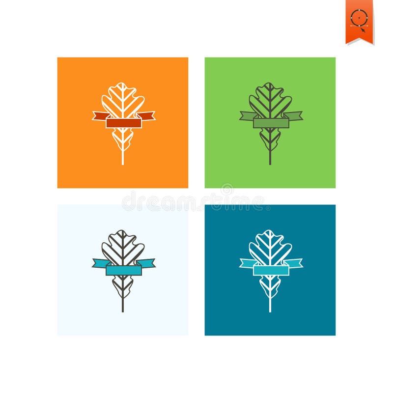 Leaf with Ribbon for Text stock vector. Illustration of green - 57169712