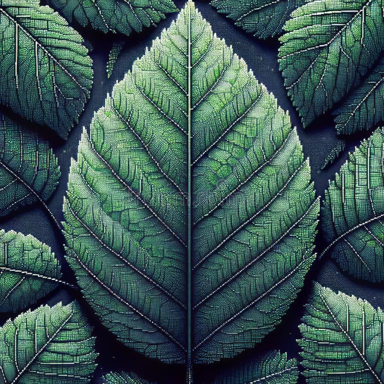 Leaf S Veins in Pixelated Form Pixel Art Stock Illustration ...
