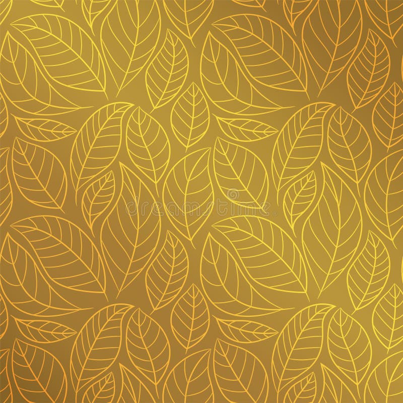 Decorative Seamless Pattern With Gold Leaf Stock Vector - Illustration ...