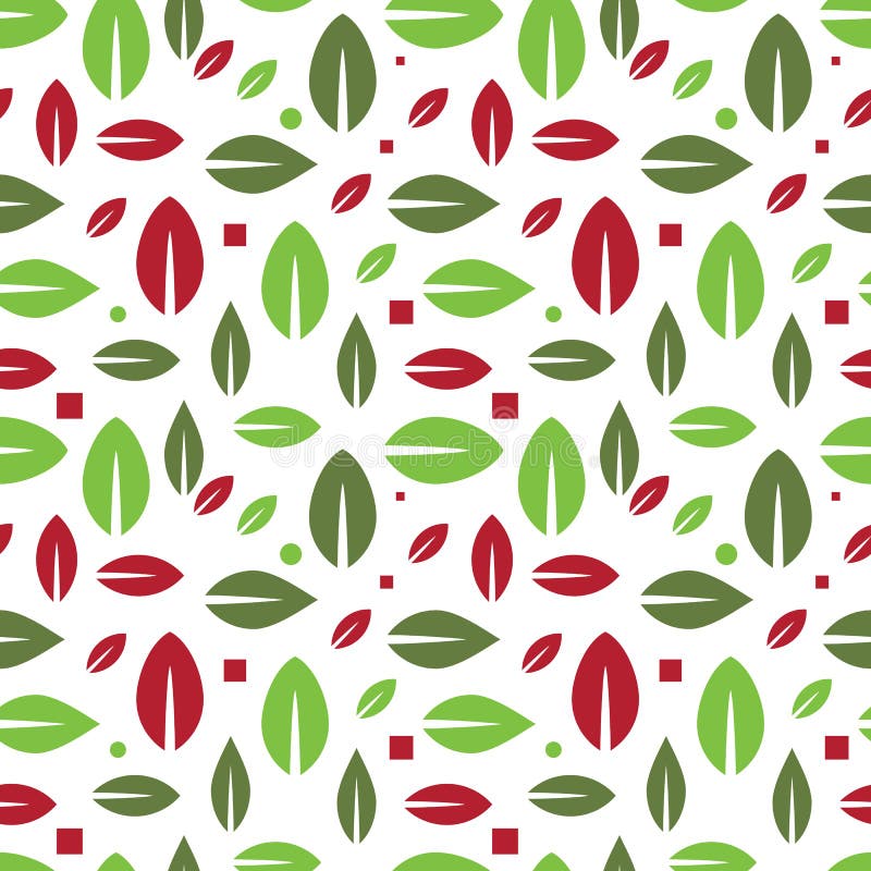 Leaf Seamless Pattern, Green Leaves Repetitive Background Stock Vector ...