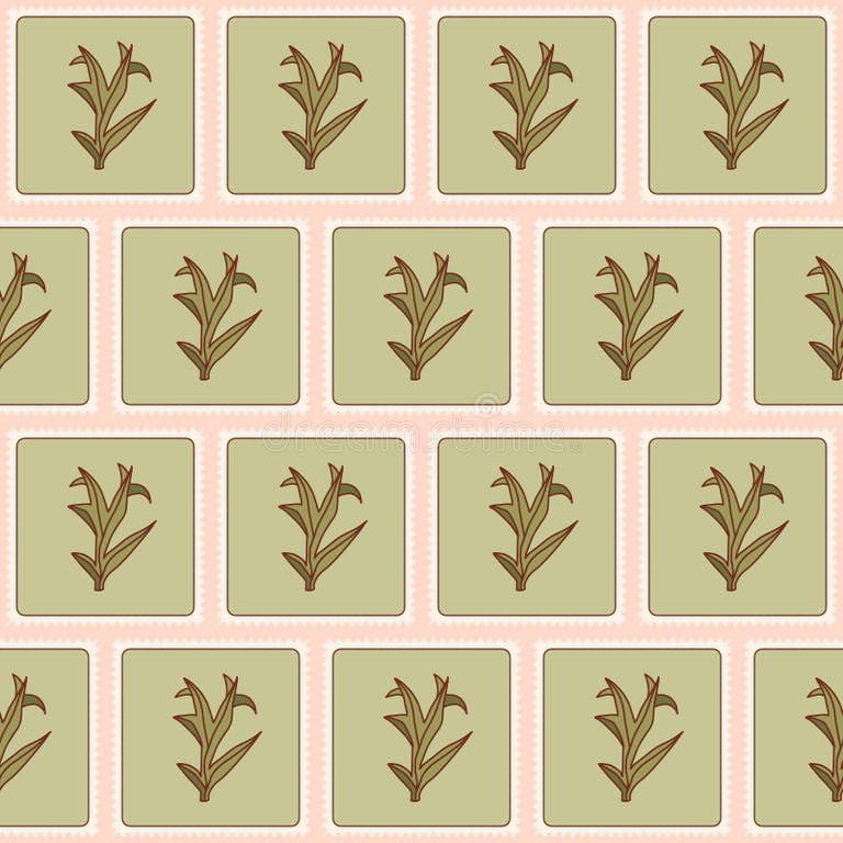 Leaf Seamless Pattern. Plant Patchwork Repeat Background. Floral Retro ...