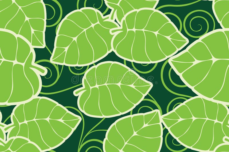 Leaf Seamless Pattern Vector Stock Vector - Illustration of indonesia ...