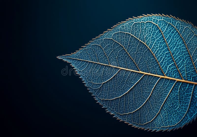A Leaf is Seen in Close Proximity, Displaying Intricate Patterns that ...