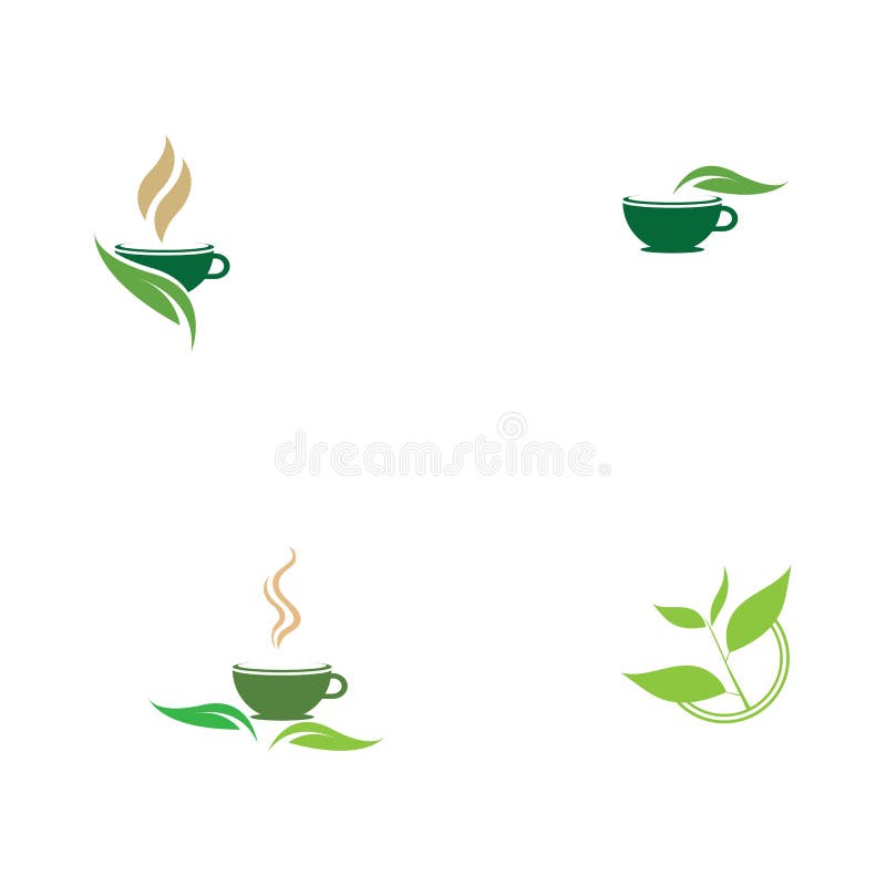 Leaf Shoots Green Organic Tea Mug Leaf Logo Symbol Design Idea Stock ...