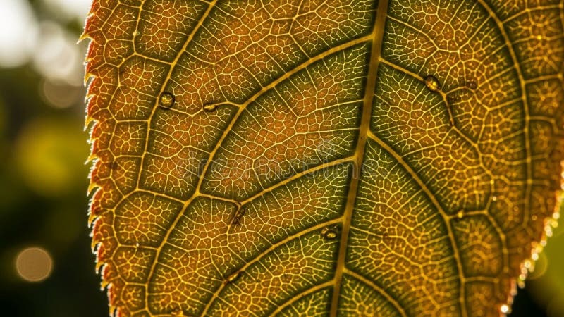 A Leaf Showing Intricate Venation Patterns. the Leaf is Backlit ...