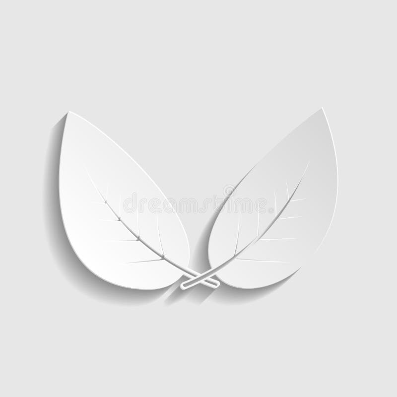 Leaf Sign. Paper Style Icon. Illustration Stock Illustration ...