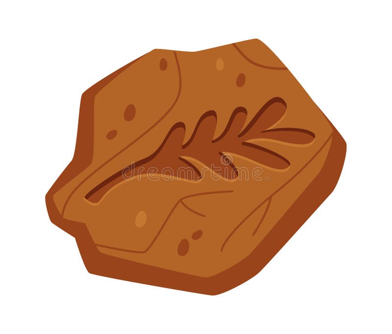 Leaf Silhouette on Fossil stock vector. Illustration of vector - 280142440