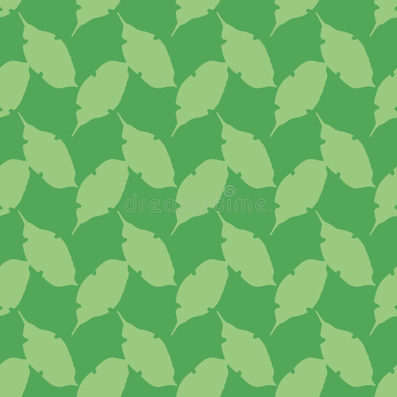Leaf Silhouettes Vector Repeat Pattern in Green Stock Vector ...