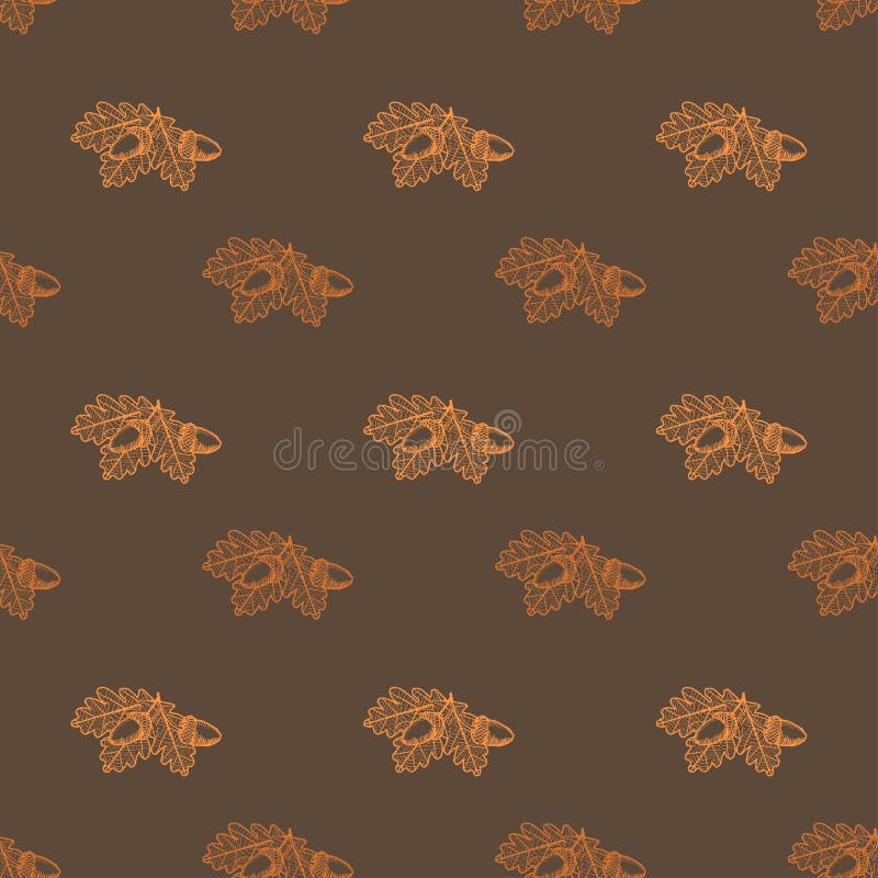 Leaf Skeleton with Acorn Pattern Stock Illustration - Illustration of ...