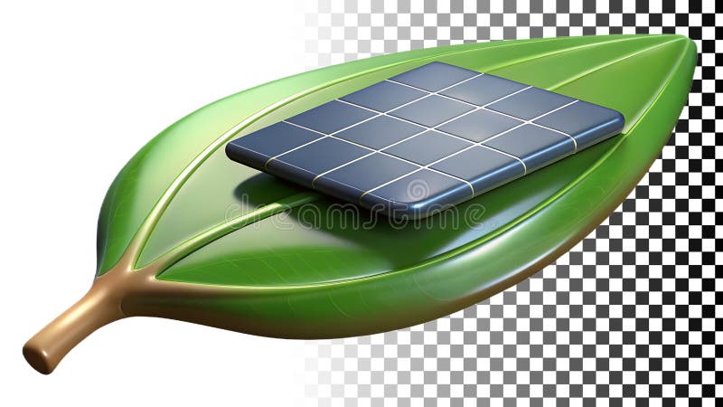 Leaf with Solar Panel, Green Technology for Eco, Renewable, and ...