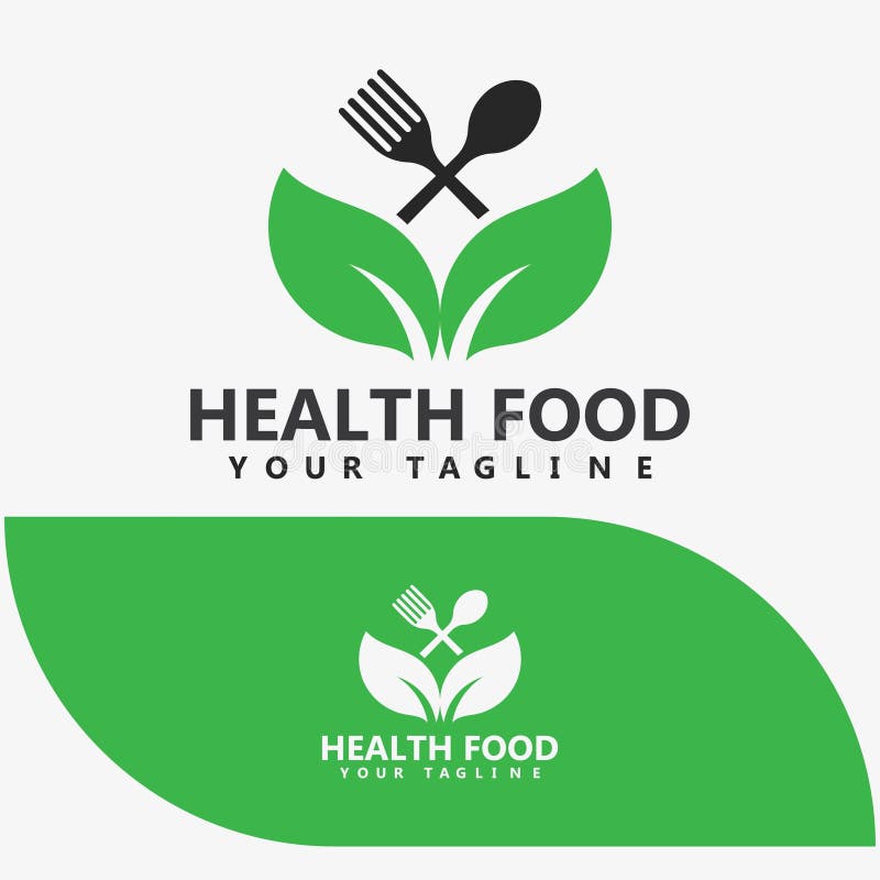 Leaf with Spoon & Fork, Healthy Food, Restaurant Logo Design Stock ...