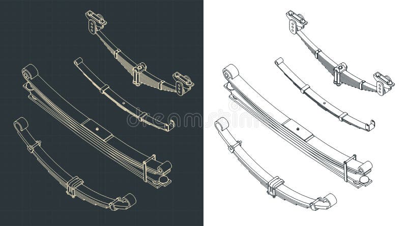 Truck Suspension Isometric Drawings Stock Vector - Illustration of ...