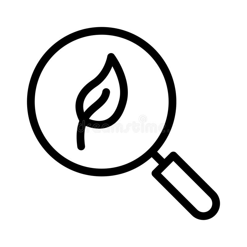 Leaf Stick Vector Thin Line Icon Stock Vector - Illustration of ...