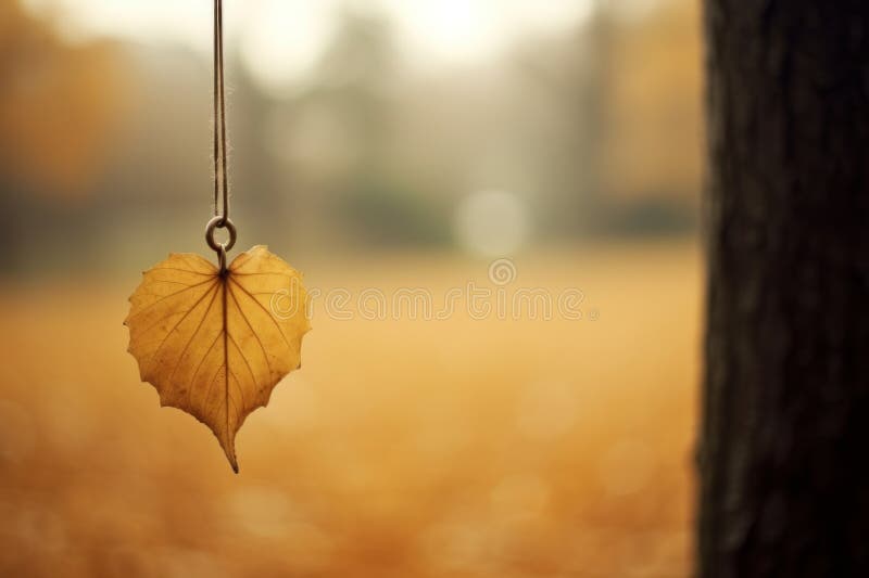 A leaf on a string stock illustration. Illustration of brown - 300825731