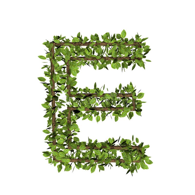 Leaf Style Number. 3D Render of Grass Font Stock Illustration ...