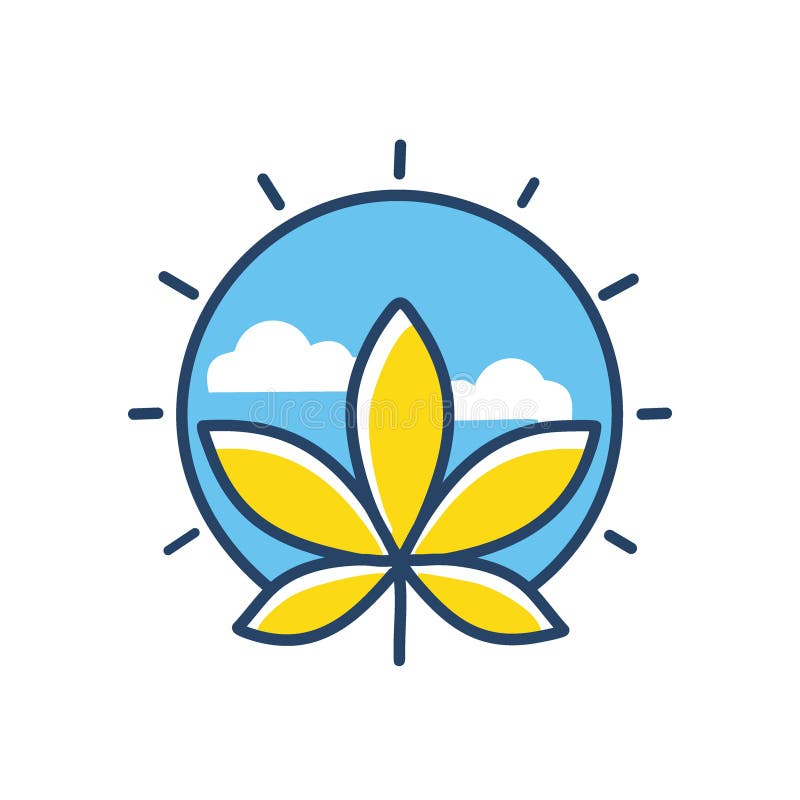 Leaf Sun Sky. Yellow Leaf Against a Blue Sky with Sun and Clouds Stock ...