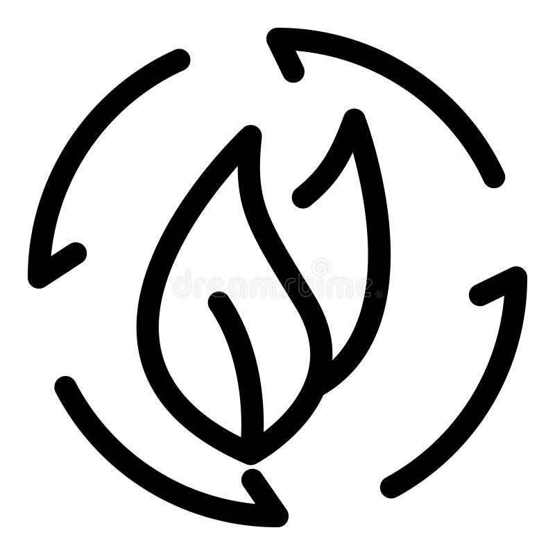 Leaf Surrounded by Three Arrows Forming a Circle Symbolizing Circular ...