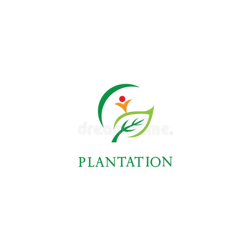 Leaf Symbol Plantation Logo and Illustration Vector Design Happy Stock ...