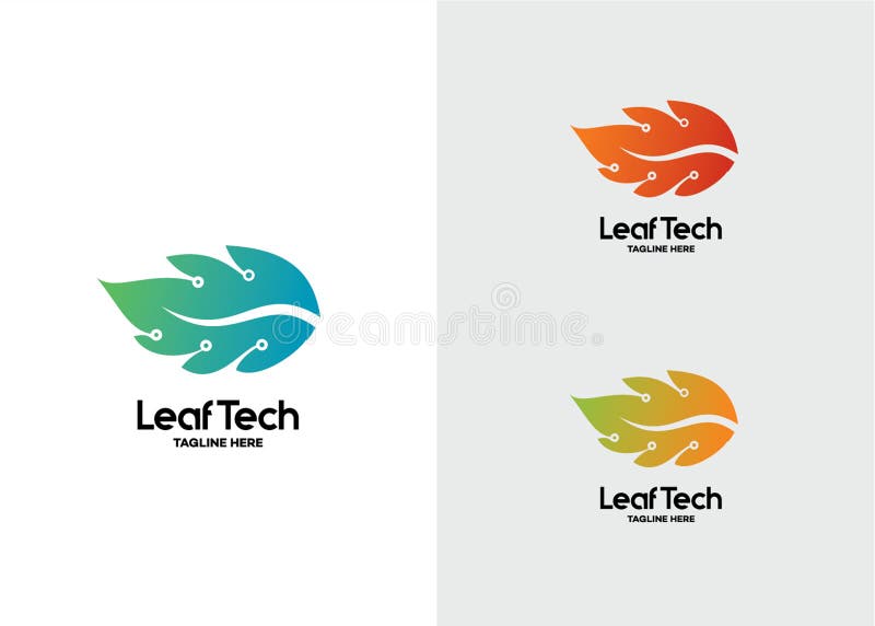Leaf Tech Logo Vector Template Stock Illustration - Illustration of ...