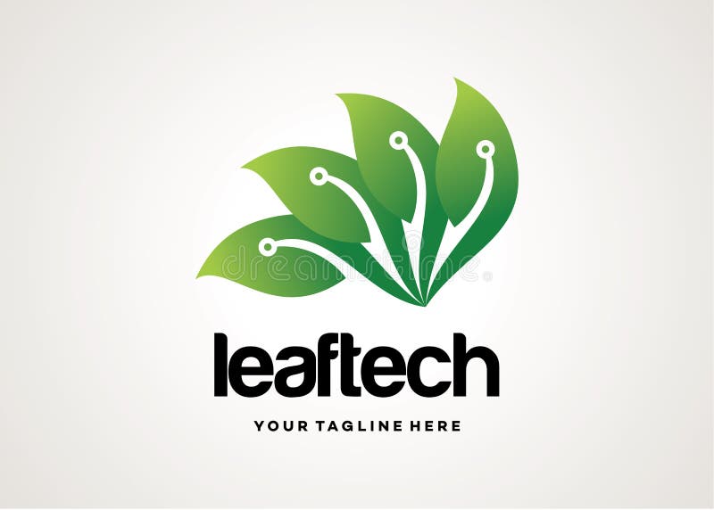 Leaf Tech Logo Vector Template Stock Illustration - Illustration of ...