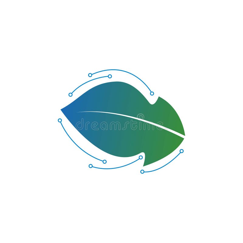 Leaf Tech Logo Vector Template Stock Illustration - Illustration of ...