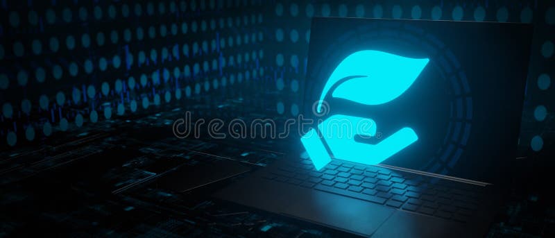 Leaf Technology Advanced Digital Ecology Concept 3d Illustration Stock ...