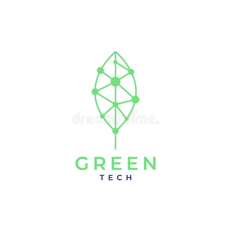 Leaf Technology Connecting Dot Leaves Nature Future Environment Logo ...