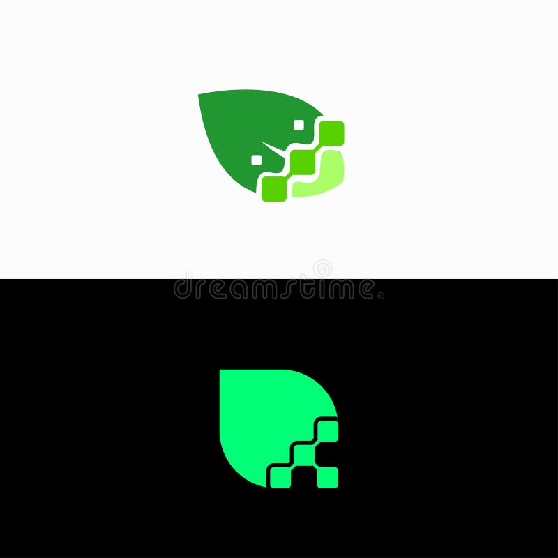 Leaf Technology Logo Design Concept Template Stock Illustration ...