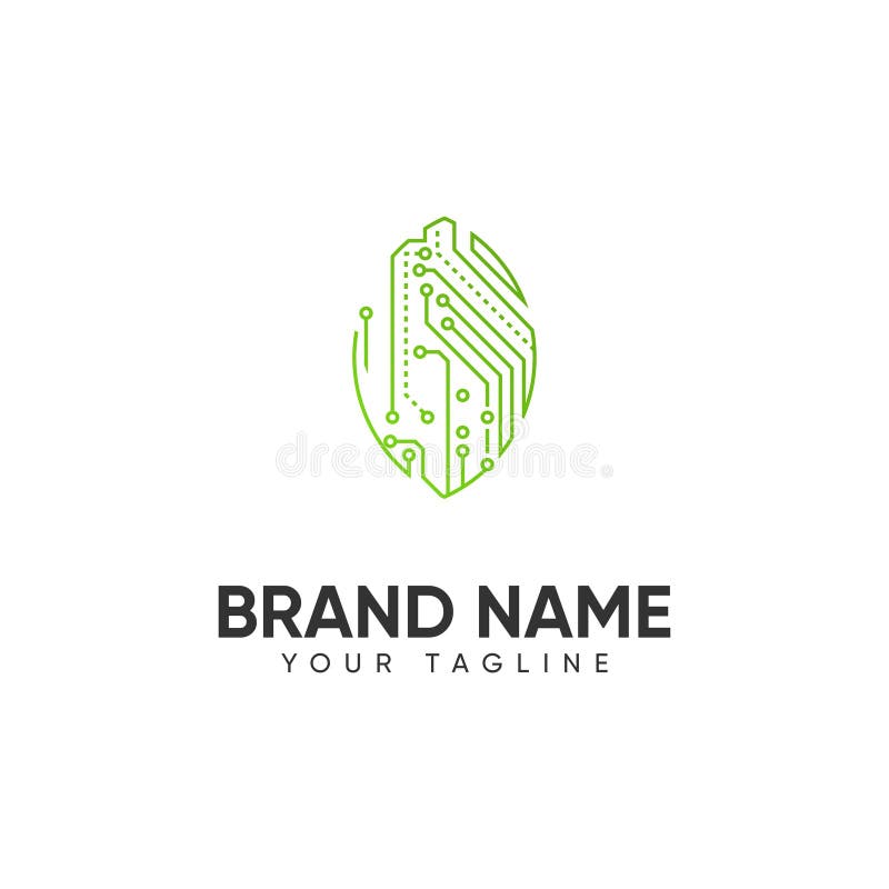 Leaf Technology Logo stock vector. Illustration of creative - 163476925