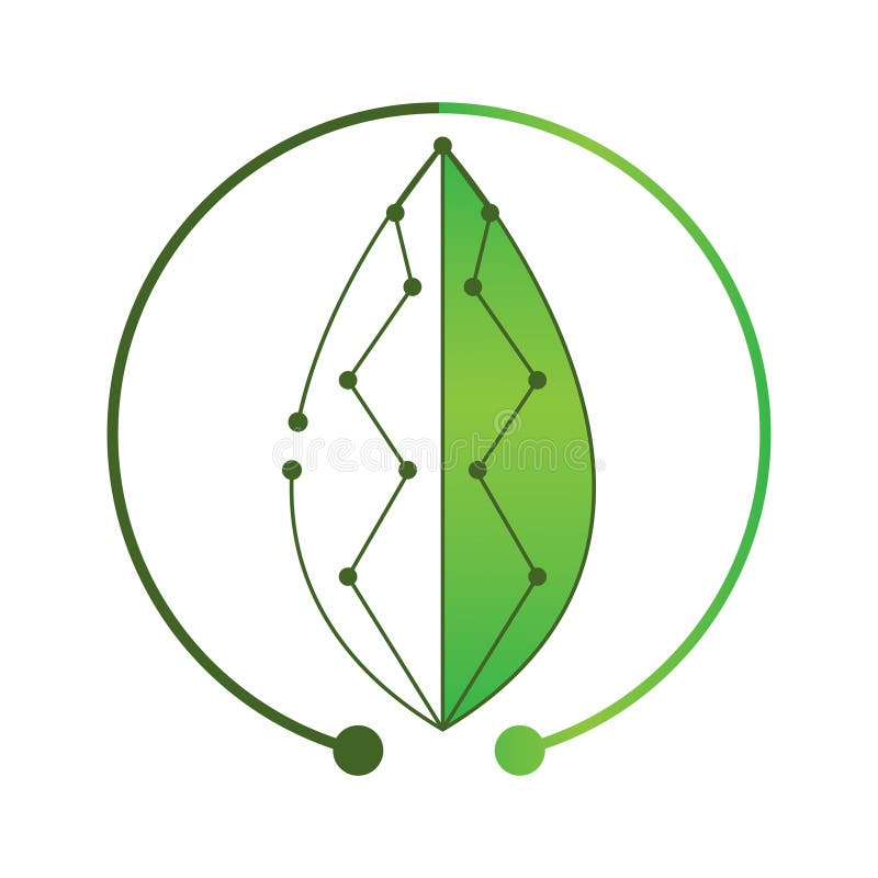Leaf technology logo stock vector. Illustration of leaf - 275086645