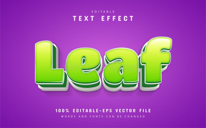 Leaf Text, Neon Text Effect Stock Vector - Illustration of document ...