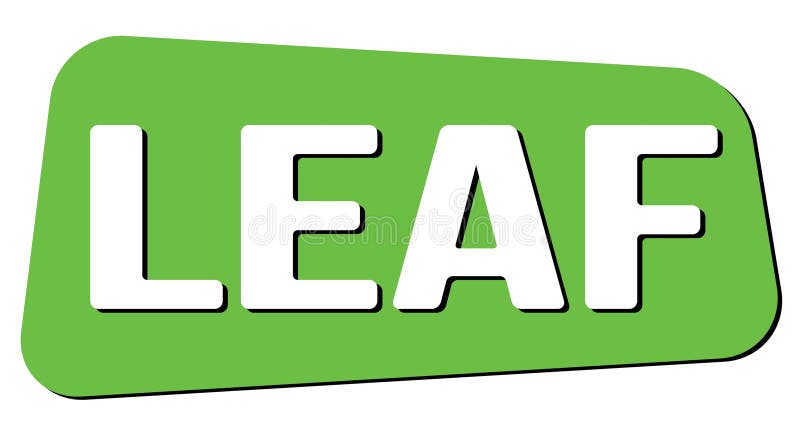 LEAF Text on Green Trapeze Stamp Sign Stock Illustration - Illustration ...