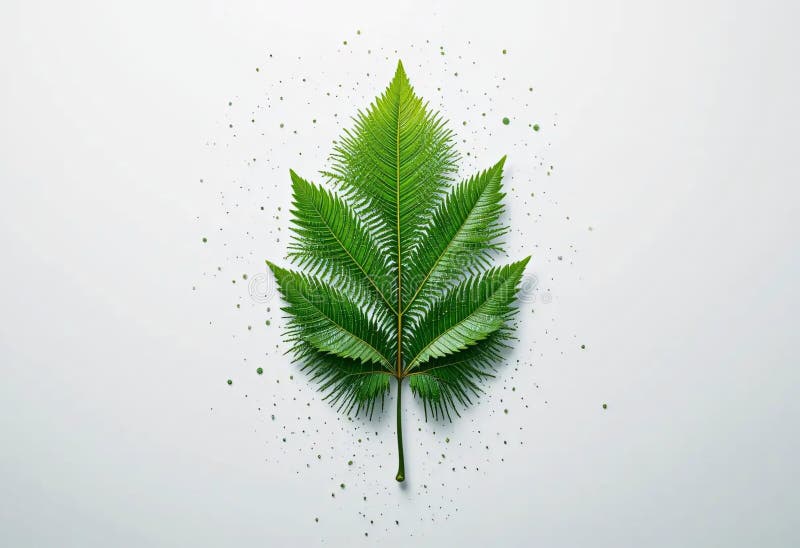 Leaf Transforming into Fingerprint Design Stock Illustration ...
