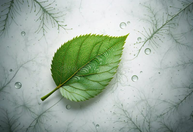 Leaf Transforming into Fingerprint Design Stock Illustration ...