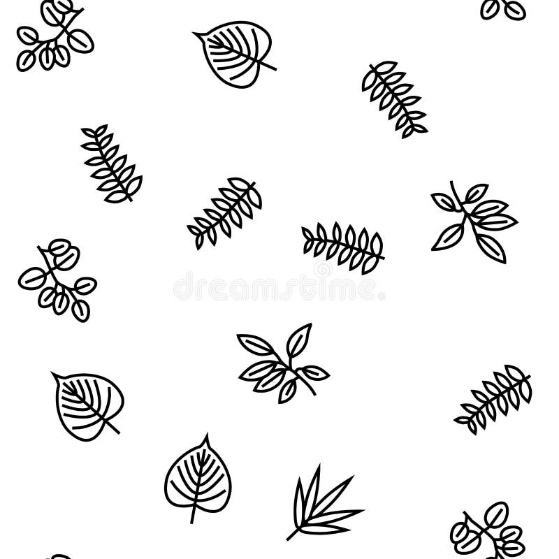 Leaf of Tree, Bush or Flower Vector Seamless Pattern Stock Vector ...