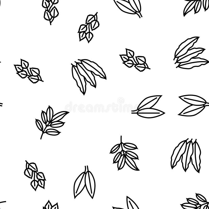 Leaf of Tree, Bush or Flower Vector Seamless Pattern Stock Vector ...