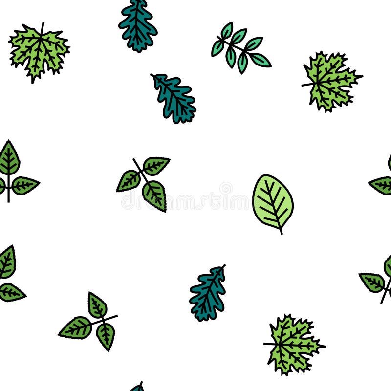 Leaf of Tree, Bush or Flower Vector Seamless Pattern Stock Vector ...