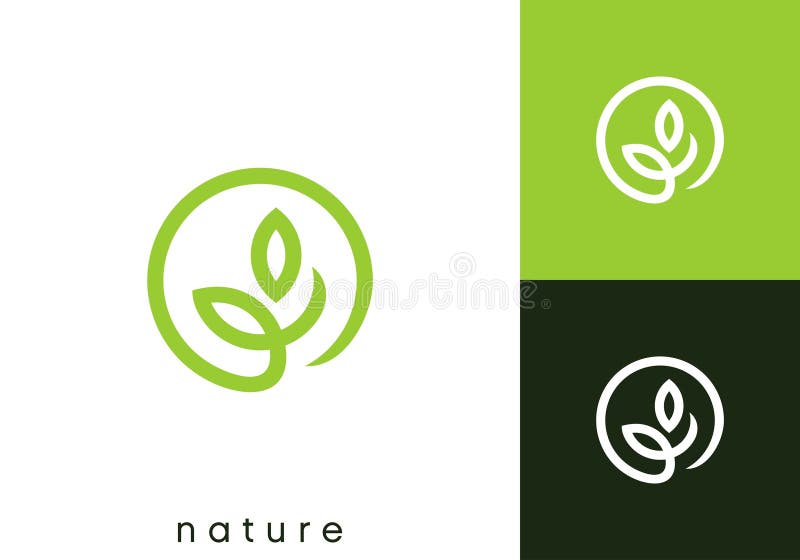 Leaf Tree with Circle Logo. Creative Agriculture Farm Vector Design ...