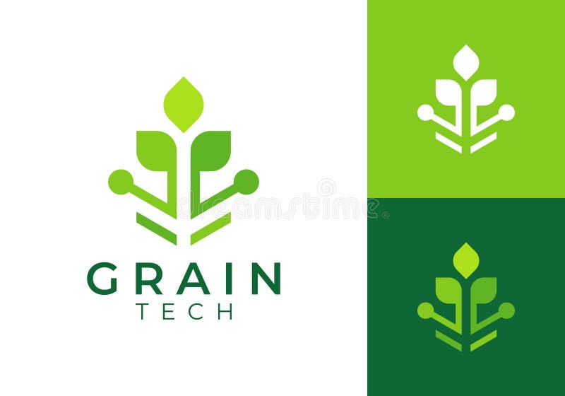 Leaf Tree Logo Design. Creative Farm Grain Nature Technology Symbol ...