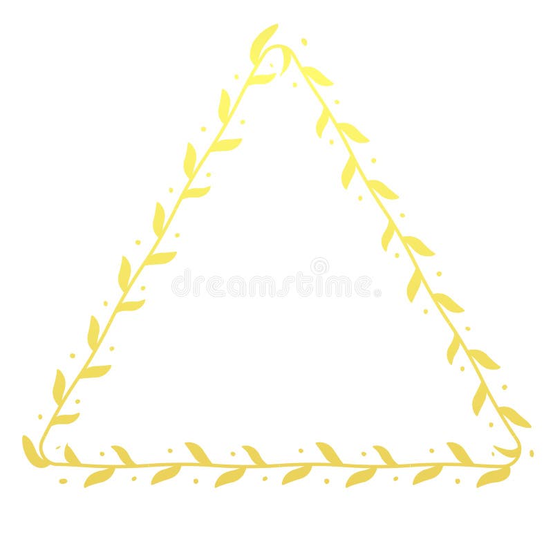 Triangle Frame Flower Frame Wreath Floral Leaf Borders Natural Stock ...