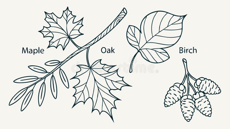 Leaf Types Illustration Tree Leaves and Botanical Graphic Design ...