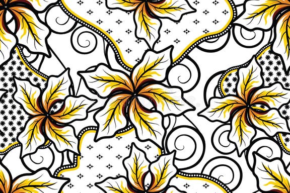 Leaf Vector Seamless Pattern, Simple Batik Motif Stock Vector ...