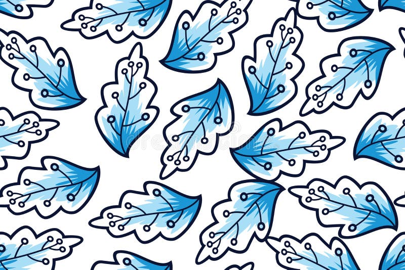 Leaf Vector Seamless Pattern, Simple Batik Motif Stock Vector ...