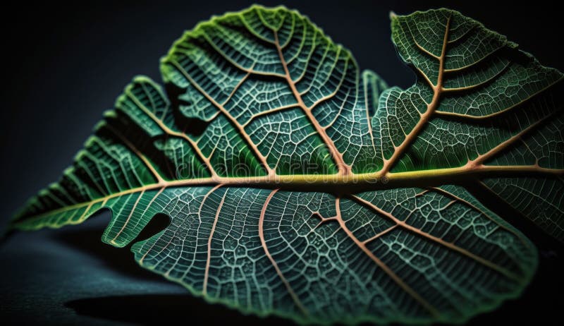 Leaf Vein Pattern on Vibrant Green Plant Generated by AI Stock ...
