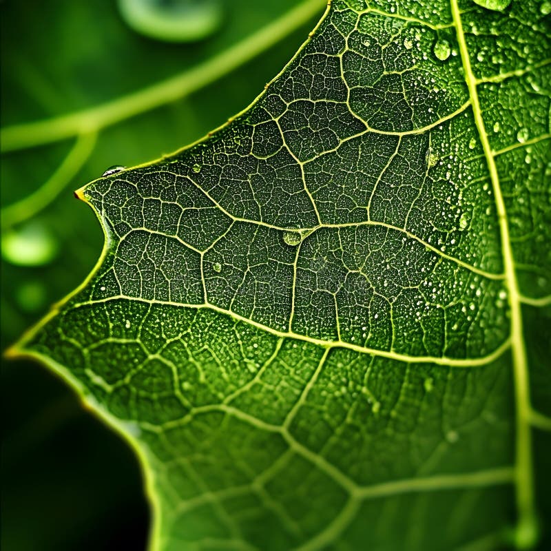 Leaf Vein Structure Close-up Greenery Botany Stock Illustration ...