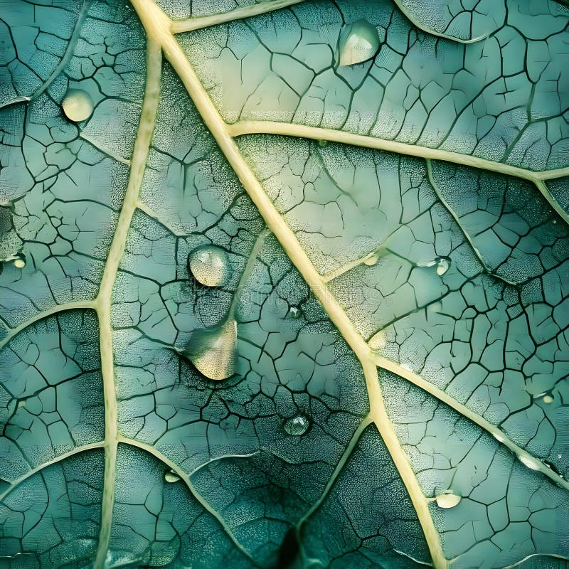 Leaf Vein Structure Close-up Greenery Botany Stock Illustration ...