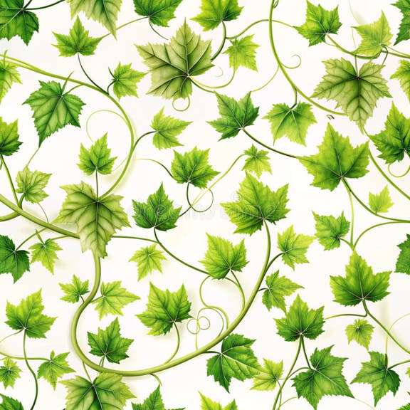 Leaf and Vine Pattern stock illustration. Illustration of flow - 367105848