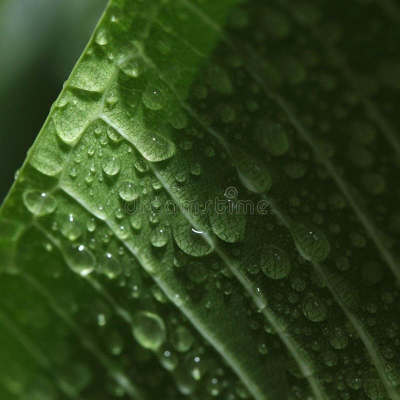 Leaf with water dew drops stock image. Image of liquid - 43938873
